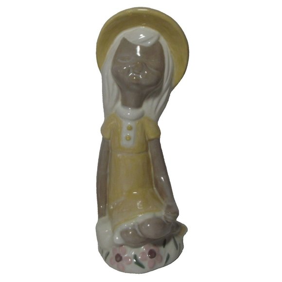Handmade | Accents | Vtg 975 Hand Made Painted Porcelain Figurine Girl ...